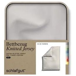 Bettbezug Schlafgut "Knitted Jersey uni, aus Bio-Baumwolle mit Elasthan, Rei&szlig;verschluss", beige (sand light), L:200cm, Jersey, Obermaterial: 95% Baumwolle, 5% Elasthan, Bettbez&uuml;ge, b&uuml;gelfrei, Mix & Match Bettw&auml;sche: passender Kissenbezug erh&auml;ltlich