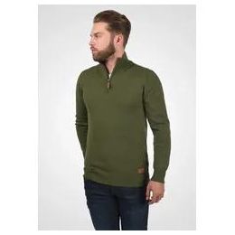 Troyer Blend "BHRobin", Herren, Gr. XL, burnt olive, Feinstrick, 50% Baumwolle, 50% Polyacryl, unifarben, regular fit, ohne Ausschnitt, eingesetzt, Pullover Troyer, Strickpullover mit hochabschlie&szlig;endem Kragen