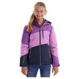 Outdoorjacke Killtec "Lynge GRLS JCKT B", Kinder, Gr. 128, lila, Obermaterial: 100% Polyester;Futter: 100% Polyester;F&uuml;llung: 100% Polyester, Jacken Outdoorjacke, Wasserdichte Winterjacke mit Kapuze, Fleece, verstellbaren &Auml;rmeln