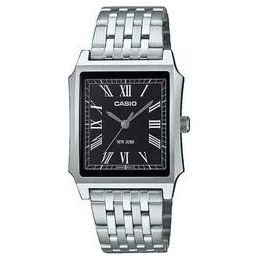 Quarzuhr, schwarz (edelstahlfarben, schwarz), Casio TIMELESS COLLECTION, Armbanduhren, Damen, Quarzuhr, Armbanduhr, Damenuhr, Herrenuhr, Edelstahlarmband, analog