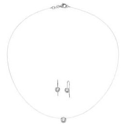 Ohrring und Ketten Set Firetti "Schmuck Geschenk Silber 925 Ohrringe Halskette mit Anh&auml;nger Solit&auml;r", silber (silberfarben, wei&szlig;, kristallwei&szlig;, kristallwei&szlig;), Schmuck_Sets, Damen, Nylon, Silber 925 (Sterlingsilber), mit Zirkonia (synth.)