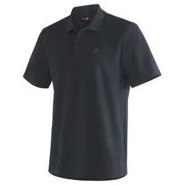 Poloshirt Maier Sports "Ulrich", Herren, Gr. L, schwarz, 100% Polyester, Rundhals, Shirts, Herren Polo kurzarm, leichtes Shirt, Funktionsshirt mit Kragen Reg Fit