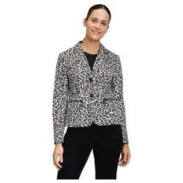 Kurzblazer Betty Barclay "Damen mit Animalprint", Damen, Gr. 40, schwarz-wei&szlig; (wei&szlig;, schwarz), Obermaterial: 97% Baumwolle, 3% Elasthan, tailliert normal, Blazer Kurzblazer, Material