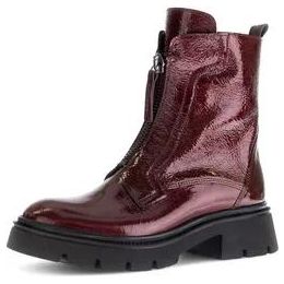 Stiefelette Gabor, Damen, Gr. 40, bordeaux, Lackleder, gl&auml;nzend, Schuhe Stiefelette, Blockabsatz, Boots, mit Front-Rei&szlig;verschluss