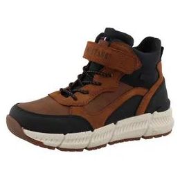 Kletterschuh Mustang SHOES "Enzo", Kinder, Gr. 33, braun, schwarz, Lederimitat, Textil, Basic, Schuhe, High Top Sneaker, Schn&uuml;rboots mit TEX-Membrane