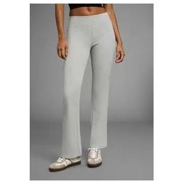 Stretch-Hose Laura Scott, Damen, Gr. 46, N-Gr, grau (anthrazit), Jersey, Obermaterial: 95% Baumwolle, 5% Elasthan, unifarben, bootcut fit lang, Hosen, Elastischer Baumwollmix mit bequemem Sitz und weitem Bein