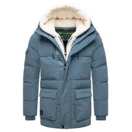 Winterjacke STONE HARBOUR "Lauroo XX", Herren, Gr. XL (54), blau (hellblau), Obermaterial: 100% Polyester. Innenfutter: 100% Polyester. Wattierung: 100% Polyester. &Auml;rmelfutter: 100% Polyester. Kunstpelz: 100% Polyester, gerade Po-bedeckend, hoch geschlossener Ausschnitt, verstellbar Rippstrickb&uuml;ndchen mit Daumenl&ouml;chern, Jacken Winterjacke, urbane Herren Steppjacke mit kuscheligem Teddyfleece