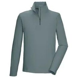 Langarmshirt Killtec "KSW 71 MN FLX SHRT", Herren, Gr. XL, grau, Obermaterial: 69% Polyester, 31% Elasthan, ohne Ausschnitt, Shirts Langarmshirt, Funktionsshirt mit Stehkragen, warm, bequem, Zipper mit Kinnschutz