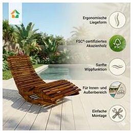 Ergonomische Schwungliege aus Akazienholz