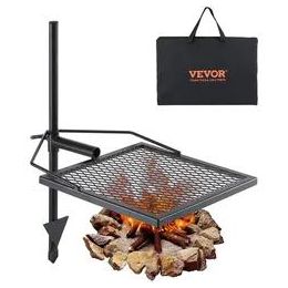 VEVOR Drehspie&szlig; Schwenkgrill Stahl 405 x 405 mm, Holzkohlegrill Tragbarer Grillrost Grillgestell 6 kg Belastbarkeit 300 &deg;C Freistehend Spie&szlig;bratengrill BBQ Grill Grillwagen Barbecue Camping