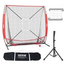 VEVOR Pitching Netz Pitching Target Baseball 153,4 x 90 x 153 cm, Baseball & Softball Pitching Target aus Polyester Pitcher Netz f&uuml;r Jugendliche & Erwachsene, Tragbare 600D-Aufbewahrungstasche Rot