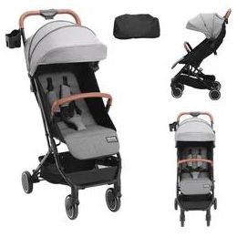 VEVOR Kinderwagen 71 x 44 x 107cm, mit 95&deg;-175&deg; verstellbarer R&uuml;ckenlehne und 0/90&deg; verstellbarer Fu&szlig;st&uuml;tze und Ein-Klick-Faltfunktion, Kinderbuggy mit Getr&auml;nkehalter und Tragetasche, Dunkelgrau