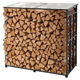 VEVOR Metall Kaminholzregal, 143x70x143 cm Brennholzregal, Kaminholzunterstand, max. Tragkraft 300 kg, Feuerholzregal, Kaminholzlager, Stapelhilfe f&uuml;r Veranden, Terrassen, G&auml;rten