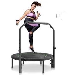 VEVOR Faltbares Mini-Trampolin Fitness-Rebounder 1027 mm, 150 kg belastbares Tainingstrampolin, Rebounder Sport Trampolin Gartentrampolin mit 4-stufig h&ouml;henverstellbarem Griff & 32 Federn