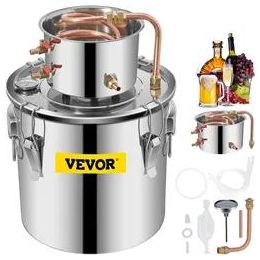 VEVOR Alkohol Destillierger&auml;t 19 L, Alkohol Destillierger&auml;t mit Umw&auml;lzpumpe, Alkohol Destillierger&auml;t Kupferrohr, Whiskey Destillier Kit mit eingebautem Thermometer, Whiskey Herstellung Kit