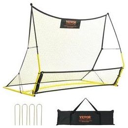 VEVOR 2 in 1 Fu&szlig;ball Rebound Doppelte Netze Tragbares Prellwand Fu&szlig;ball 25,4 x 25,4mm, Rebounder Fu&szlig;ball Eisenrohr & PE-Netz Kinder & Jugendliche Verstellbar Fu&szlig;balltor Rebounder Kicker Gelb