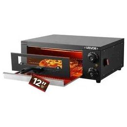 VEVOR elektrischer Pizzaofen, 30 cm Tischpizzaofen 25-300 &deg;C, 1450 W, Pizzaofen mit Zeit- und Temperaturregelung & zwei Heizrohren, Grillrost, f&uuml;r K&uuml;che und Gastronomie