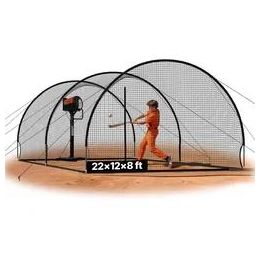 VEVOR Baseball Schlagk&auml;fig (Halbkreisf&ouml;rmig) Netz 678x370x240 cm, Tragbares Trainingsnetz mit 4-lagigem & Knotenlosem Polyestergewebe & &Ouml;ffnung f&uuml;r Wurfmaschinen, inkl. Softball Trainingsk&auml;fignetz