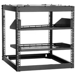 VEVOR 10U Open Frame Netzwerk-Rack, 585 mm Tiefe, Wandmontage oder als Stand-Server-Rack, 4-Pfosten-Konstruktion, mit bel&uuml;fteten Regalen & Montagezubeh&ouml;r, f&uuml;r all Netzwerk-IT-Ger&auml;te &AV-Ausr&uuml;stung