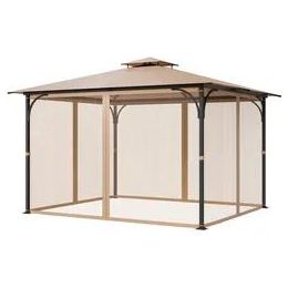 VEVOR Moskitonetz f&uuml;r Pavillon, M&uuml;ckennetz passend f&uuml;r 304,8x365,8x213,4 cm gro&szlig;e Pavillons, Insektennetz, 4-teiliger Seitenwand-Pavillonvorhang, mit Doppelrei&szlig;verschluss (nur Netz)