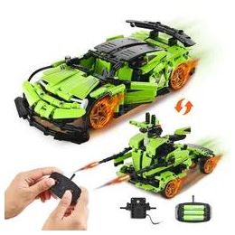 VEVOR STEM-Bauspielzeug f&uuml;r Kinder, 2-in-1-Bausteine mit 461 Teilen, ferngesteuerte Autobaus&auml;tze, ferngesteuertes und per App gesteuertes Auto/Roboter, RC STEM-Roboter-Bauset, Geschenke f&uuml;r Jungen und M&auml;dchen im Alter von 6, 7, 8, 9, 10, 11 und 12+
