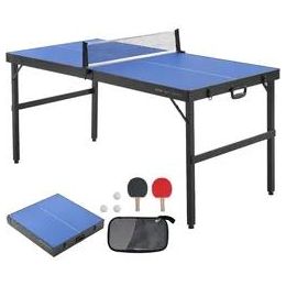 VEVOR Tischtennistisch Ping-Pong-Tisch, mittelgro&szlig;e tragbare Tischtennisplatte, Tischtennisplatte aus MDF zusammenklappbar komplettes Set mit Netz, 2 Schl&auml;gern, 3 B&auml;llen, Tragetasche, Griff