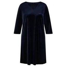 Samt-Kleid V-Ausschnitt Emilia Lay blau, 40