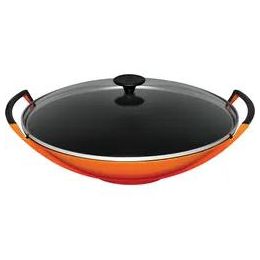 Le Creuset Wok mit Glasdeckel Ofenrot