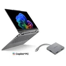 Lenovo Yoga 7i 2-in-1 14 16GB-512GB + USB-C-HUB Intel&reg; Core Ultra 5 226V Prozessor LPE-Kerne bis zu 3,50 GHz P-Kerne bis zu 4,50 GHz , 16 GB MOP, Windows 11 Home 64, 512 GB SSD M.2 2242 PCIe 4.0 TLC