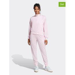Adidas 2tlg. Set: Trainingsanzug in Rosa - 35% | Gr&ouml;&szlig;e L | Damen-sweatshirts-jacken