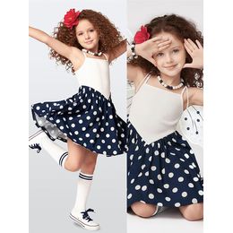 Denokids Kleid in Wei&szlig;/ Dunkelblau - 65% | Gr&ouml;&szlig;e 116 | Kinderkleider