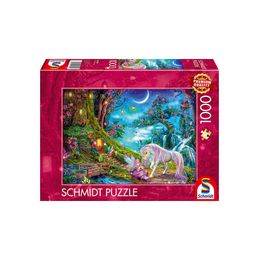 Schmidt Spiele 1000tlg. Puzzle "Wo sich Einhorn und Elfe gute Nacht sagen" - 12% | Gesellschaftsspiele
