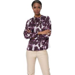 CR&Eacute;ATION L creation L Bluse in Aubergine/ Wei&szlig; - 77% | Gr&ouml;&szlig;e 44 | Damen-blusen