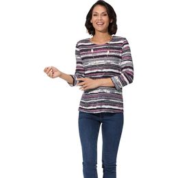 WITT WEIDEN Longsleeve in Schwarz/ Wei&szlig;/ Pink - 66% | Gr&ouml;&szlig;e 44 | Damen-tops