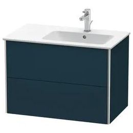 Duravit XSquare Waschtisch-Unterschrank XS417709898 81x56x47,8cm, 2 Schubk&auml;sten, Becken rechts, Nachtblau seidenmatt