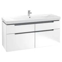 Villeroy & Boch Villeroy&Boch Subway 2.0 XL Waschtischunterschrank A91610MS,128,7x59x44,9cm,Wei&szlig; Matt,Griff chrom