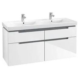 Villeroy & Boch Villeroy & Boch Subway 2.0 Waschtischunterschrank A91710DH,128,7x59x44,9cm,Glossy White,Griff chrom