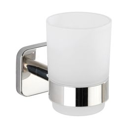 Wenko Zahnputzbecher "Mezzano" in Silber/ Wei&szlig; - (B)7 x (H)9,5 x (T)10,5 cm - 17% | Badezimmer-accessoires