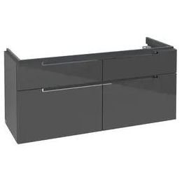 Villeroy & Boch Villeroy&Boch Subway 2.0 XL Waschtischunterschrank A91610FP,128,7x59x44,9cm,Glossy Grey,Griff chrom