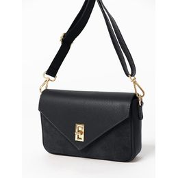 Anna Morellini Leder-Schultertasche "Stefanetta" in Schwarz - (B)24 x (H)16 x (T)6,5 cm - 71% | Damen-taschen