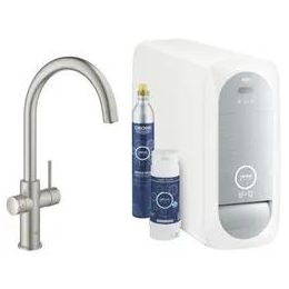 Grohe Blue Home K&uuml;chenarmatur 31455DC1 supersteel, C-Auslauf, Starter Kit
