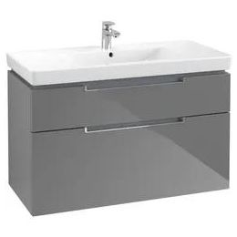 Villeroy & Boch Villeroy & Boch Subway 2.0 Waschtisch-Unterschrank A91510FP 98,7x59x44,9cm, 2 Ausz&uuml;ge, Griff chrom, glossy grey