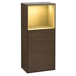 Villeroy & Boch Villeroy und Boch Finion Seitenschrank G510HFGN 41,8x93,6cm, rechts, Emotion, Regal oben Gold matt, Walnut veneer
