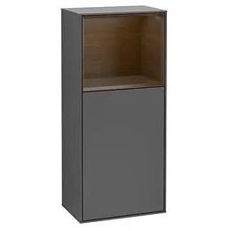 Villeroy & Boch Villeroy und Boch Finion Seitenschrank G500GNGK 41,8x93,6cm, links, Emotion, Regal oben Walnut veneer, Anthracite matt