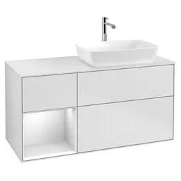 Villeroy & Boch Villeroy und Boch Finion Waschtischunterschrank F801MTMT 120cm, Abdeckplatte white matt, Regale White matt lacquer, White matt lacquer