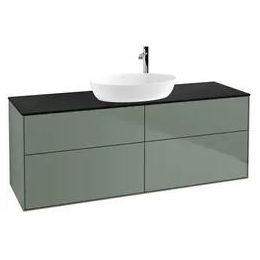 Villeroy & Boch Villeroy und Boch Finion Waschtischunterschrank F97200GM 160x60,3cm, Abdeckplatte black matt, Olive Matt Lacquer