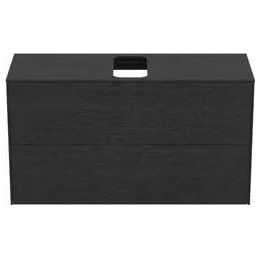 Ideal Standard Conca Waschtisch-Unterschrank T3948Y4 mit Ausschnitt, 2 Ausz&uuml;ge, 100x37x55 cm, mittig, Eiche geflammt Furnier