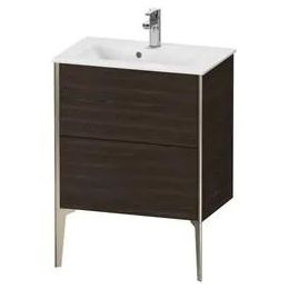 Duravit XViu Waschtisch-Unterschrank XV44880B169 61 x 59,4 x 39 cm, nussbaum geb&uuml;rstet, 2 Ausz&uuml;ge, stehend, champagner matt