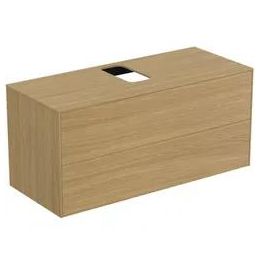 Ideal Standard Conca Waschtisch-Unterschrank T3943Y6 mit Ausschnitt, 2 Ausz&uuml;ge, 120x50,5x55 cm, mittig, Eiche hell Furnier