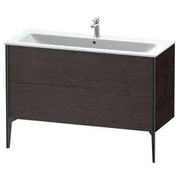 Duravit XViu Waschtisch-Unterschrank XV44840B272 121 x 59,4 x 48 cm, eiche dunkel geb&uuml;rstet, 2 Ausz&uuml;ge, stehend, schwarz matt